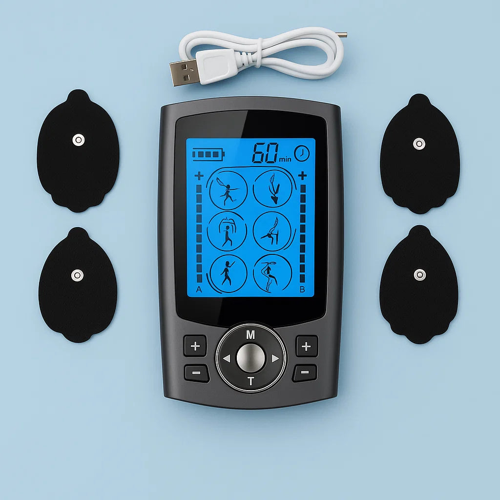 Rechargeable TENS + EMS Stimulator – Dual Channel Muscle Pain Relief